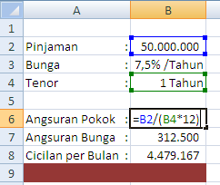 Rumus Excel Yang Digunakan Untuk Menghitung Bunga Flat - ADH-EXCEL.COM ...