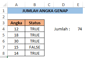 Menjumlahkan Angka Hanya Pada Angka Genap Saja Dalam Excel - ADH-EXCEL ...