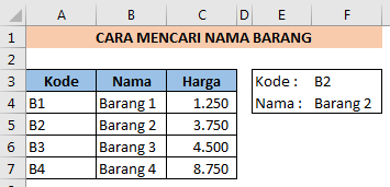 Cara Mencari Nama Barang Dengan Rumus VLOOKUP Excel - ADH-EXCEL.COM ...