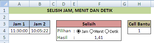Cara Menghitung Selisih Jam Berdasarkan Pilihan Dari Option Button ...