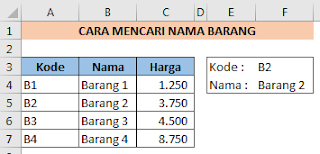 Cara Mencari Nama Barang Dengan Rumus VLOOKUP Excel - ADH-EXCEL.COM ...